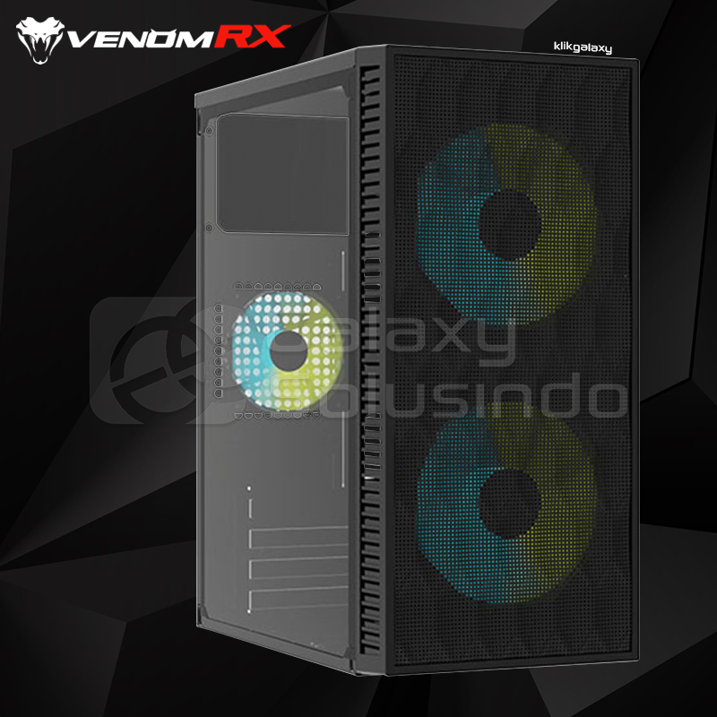 Jual VenomRX EVO Tempered Glass M-ATX Black Gaming Case | Shopee Indonesia