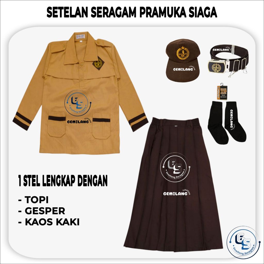Jual GEMILANG Setelan Super Lengkap Seragam Pramuka Siaga Sekolah SD ...