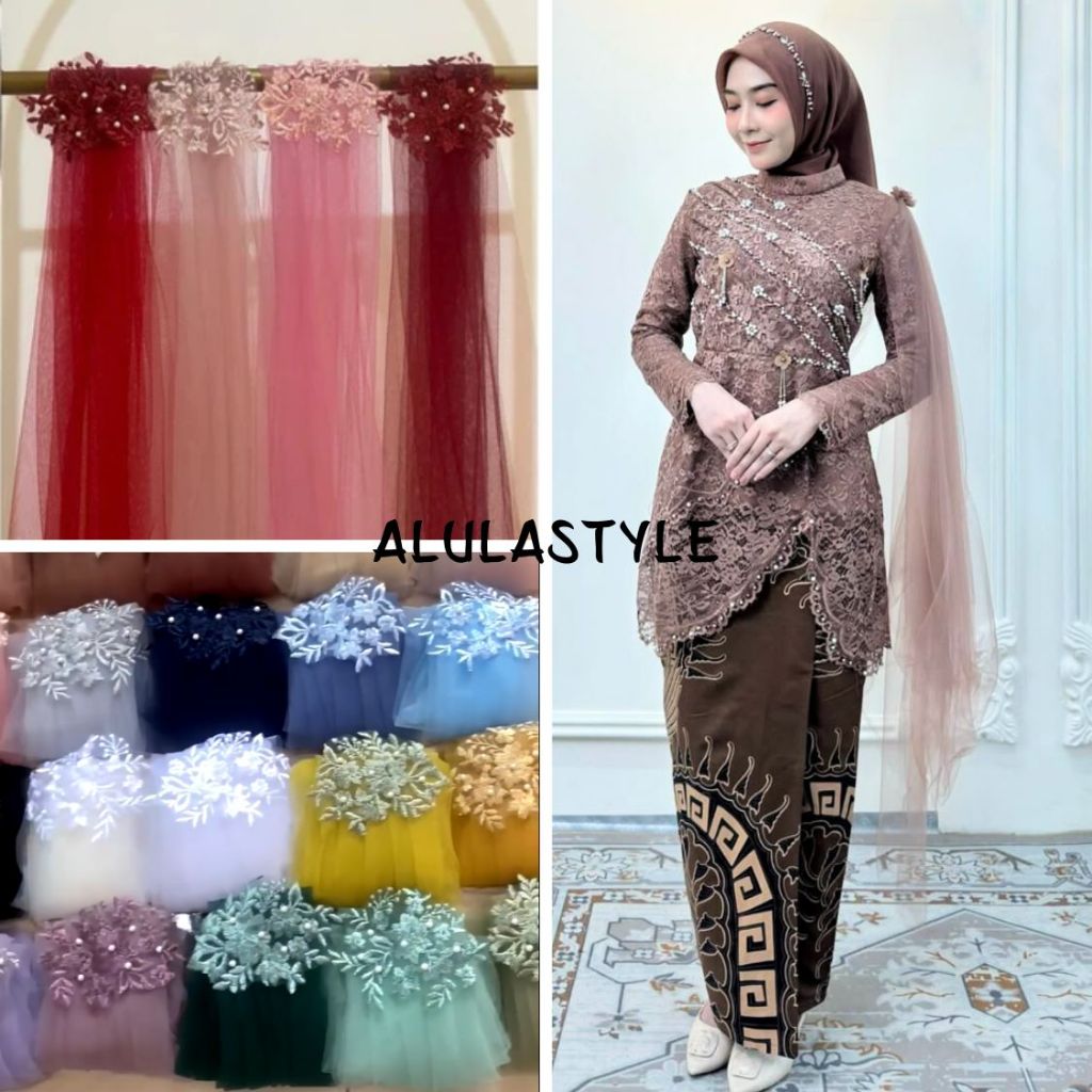Jual Selendang Tile Polos Kebaya Wisuda Lamaran Tunangan Style ...