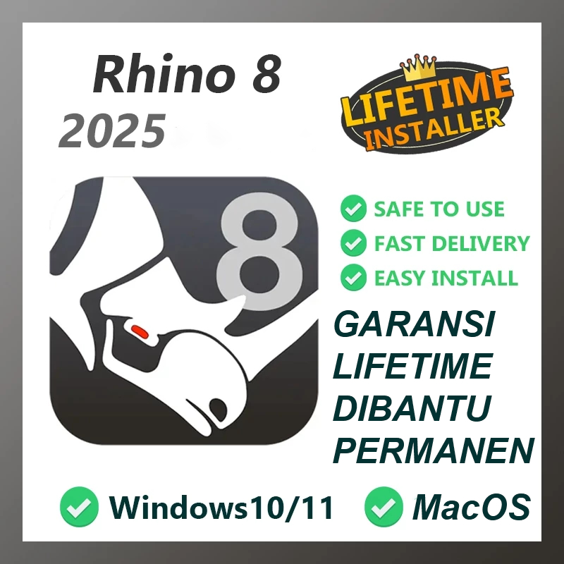 Jual RHINOCEROS 8 RHINO 8 Win dan Mac LIFETIME PERMANEN RHINO Aplikasi 3D Arsitek | Shopee Indonesia