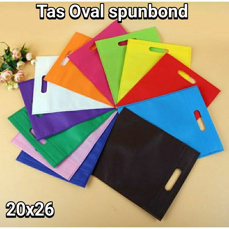 Jual Tas Spunbond Oval uk 20x26 / Goodie Bag 75 gsm / Tas Kain Polos ...
