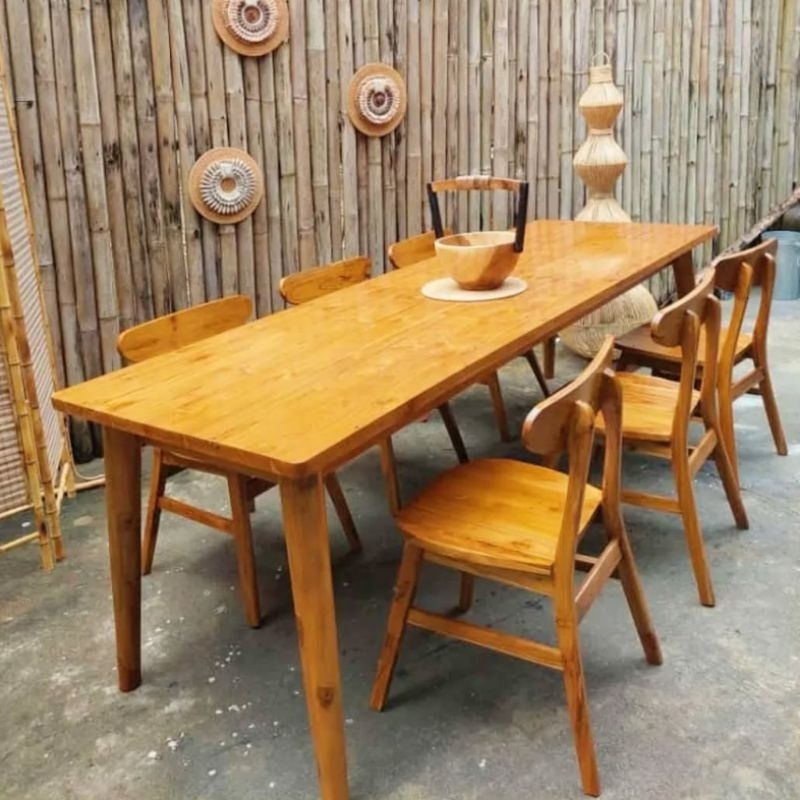 Jual SET MEJA MAKAN ROPAN / meja meeting kursi kafe cafe kayu jati minimalis modern murah ...