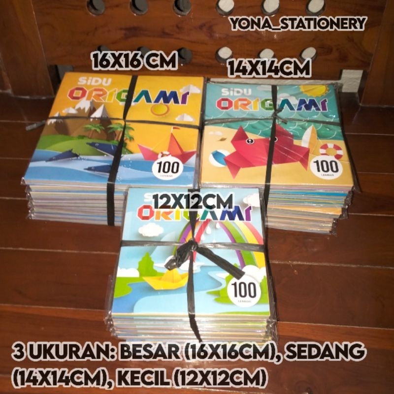 Jual Origami Sidu ukuran Besar, Sedang, Kecil (1 Ikat: 10 Pak | 1 Pak ...