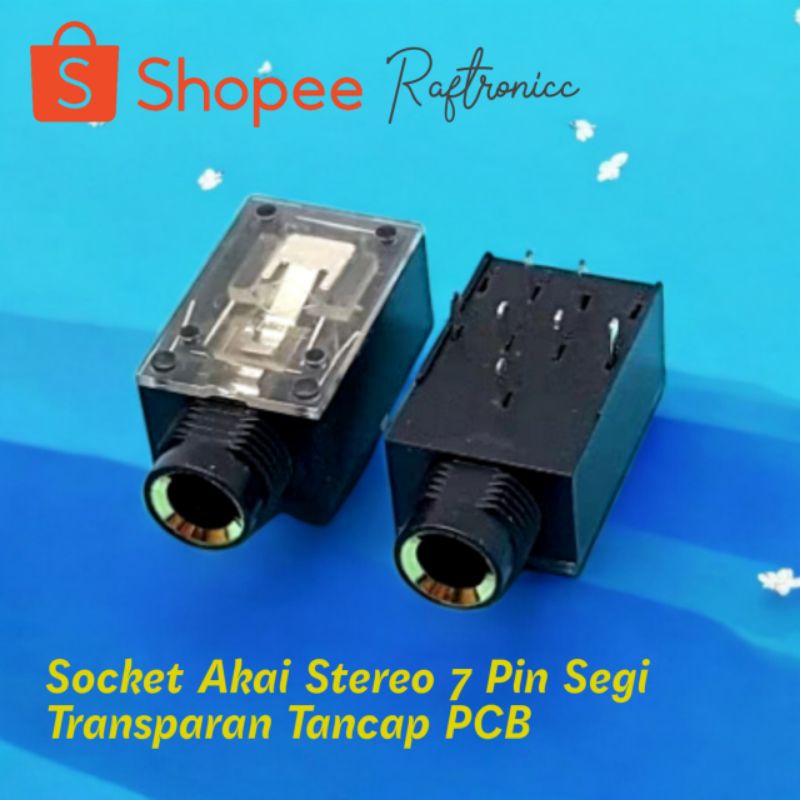 Jual Socket Akai Stereo 7 Pin Segi Transparan Tancap PCB | Shopee Indonesia