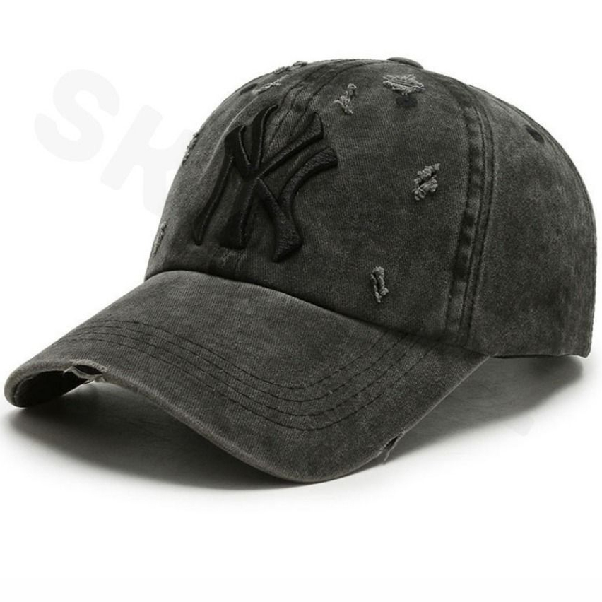 Jual Topi Baseball Pria Wanita Model Sobek NY Preminium Washed 2025 ...