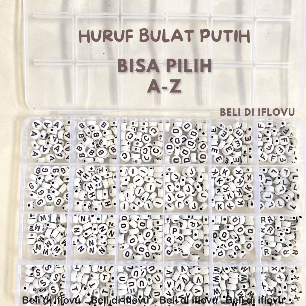 Jual (Pilih Huruf) Manik Manik Huruf Abjad Alphabet satuan bisa pilih A ...