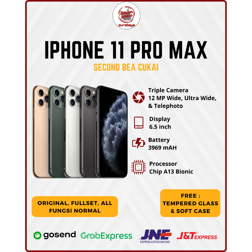 Jual [Second] iPhone 11 Pro Max 64GB/256GB/512GB Fullset Bea Cukai Bergaransi | Shopee Indonesia