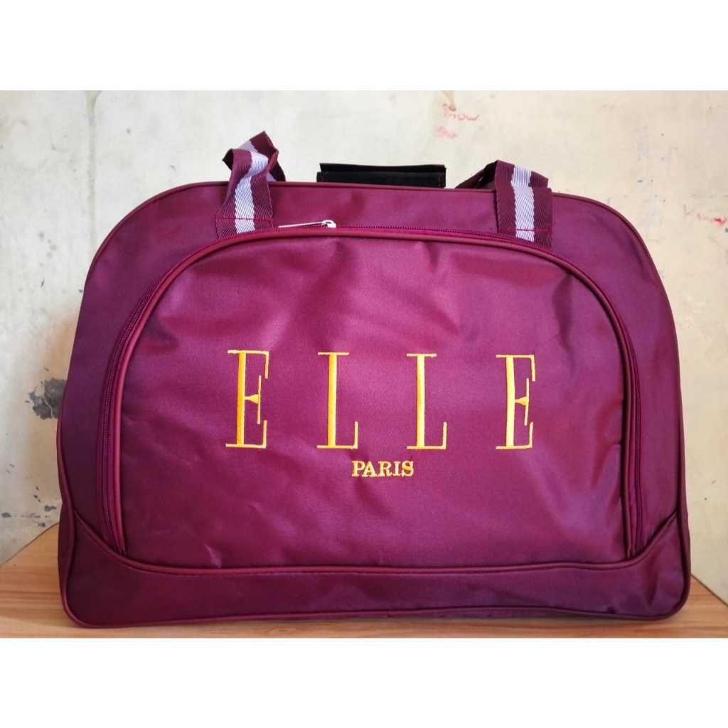 Jual Travel Bag / Tas Elle Motif Kantung / Elle Polos Oval / Travelbag ...