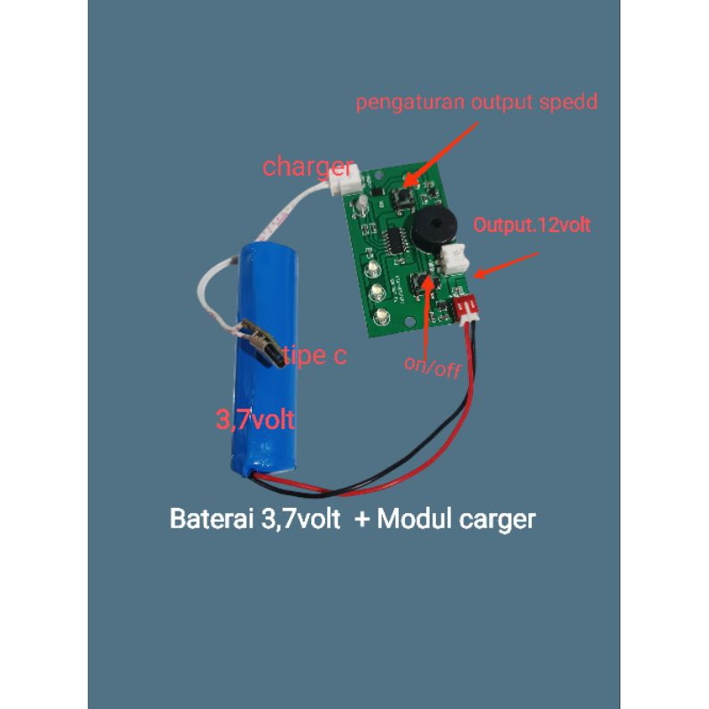 Jual Baterai 3,7volt + modul carger 1 sett | Shopee Indonesia
