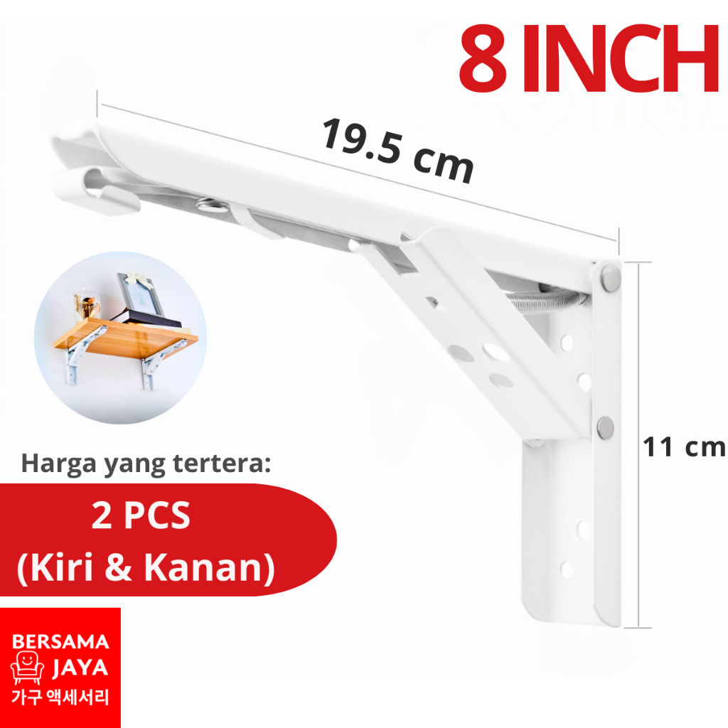 Jual Ambalan Dinding Bracket Meja Lipat 8 Inch | Shopee Indonesia