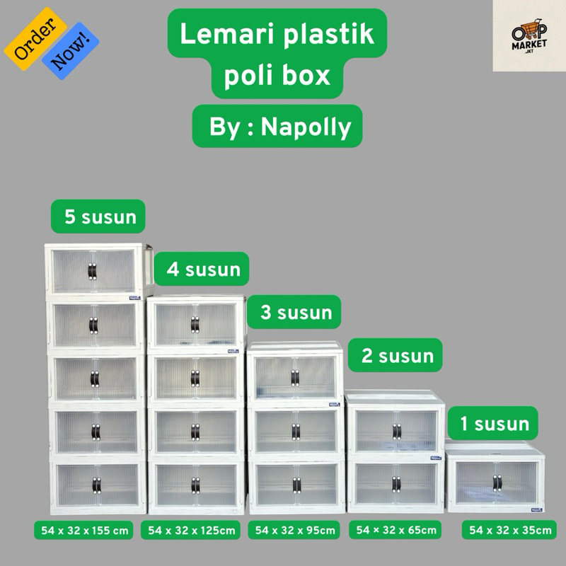 Jual NAPOLLY PoliBox Lemari Plastik Portable SUSUN 1, 2, 3, 4, 5 ...