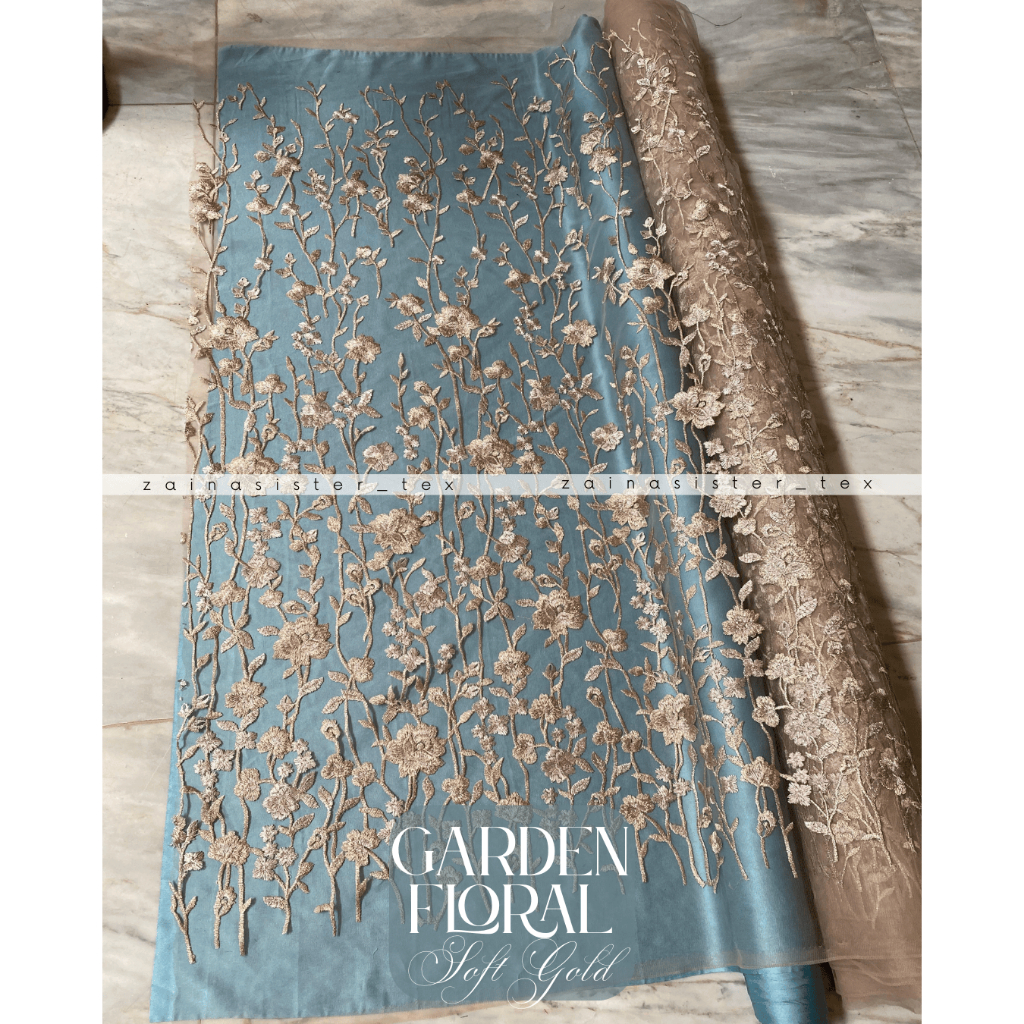 Jual Bahan Kain Kebaya Brokat Brukat Tile Tulle Embroidery Garden ...