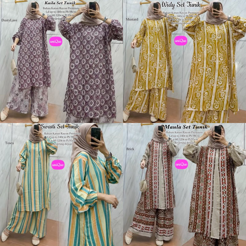 Jual Alfihijabstore Setelan Wanita Cotton Rayon Premium Long Tunik ...