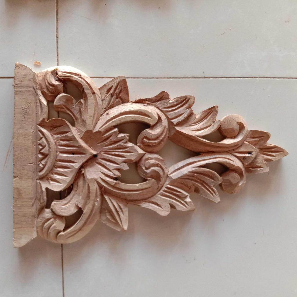 Jual Custom Ukir Tempel Tiang Soko Ukuran Jendela Kayu Mahoni Solid ...