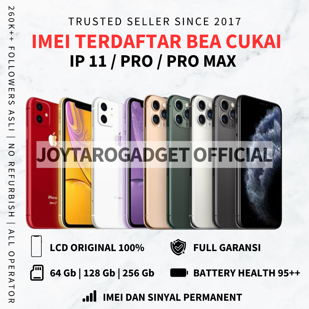 Jual iP 11 - 11 pro - 11 pro max 64gb 128gb 256gb imei terdaftar bea cukai Lcd Original 100% ...