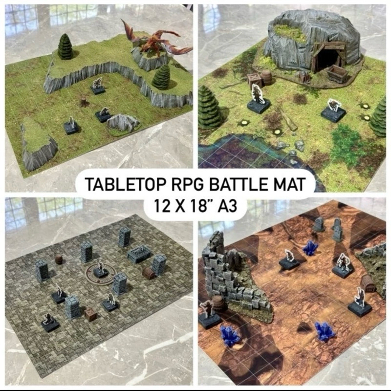 Jual Grid Battle Mat Dungeons and Dragons Tabletop RPG Scenery Terrain ...