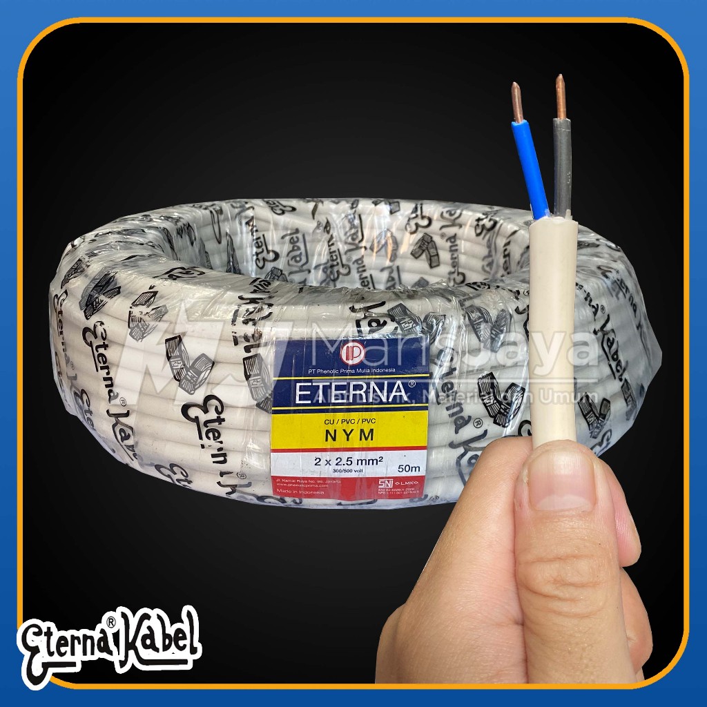 Jual (PER METER) Kabel Tunggal ETERNA NYM 2x2,5 2x2.5 mm² | Shopee Indonesia