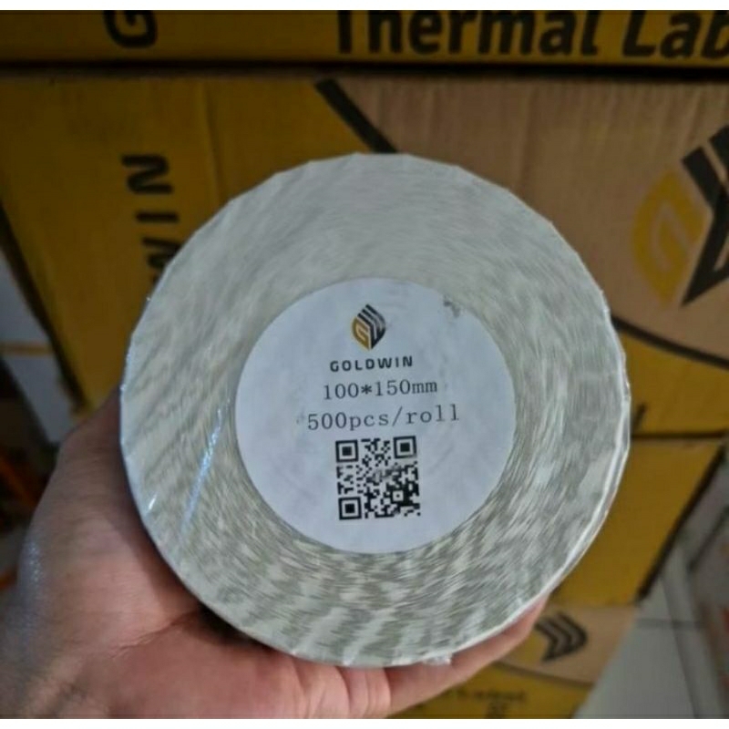 Jual Label Thermal Goldwin 100x150 isi 500 lembar roll | Shopee Indonesia
