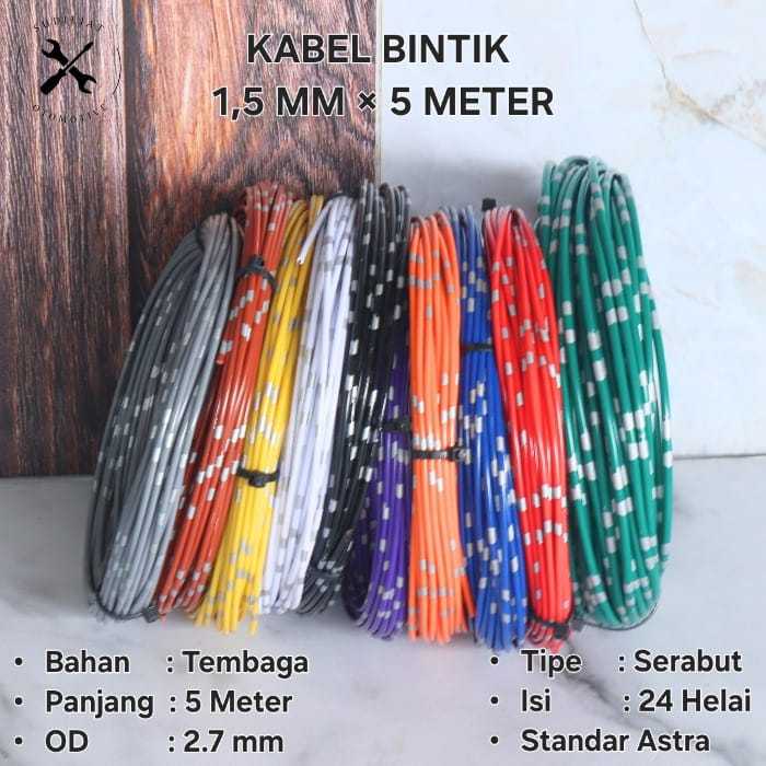 Jual KABEL BINTIK / KABEL BODY / KABEL OTOMOTIF MOBIL / MOTOR 1,5MM × 5M | Shopee Indonesia
