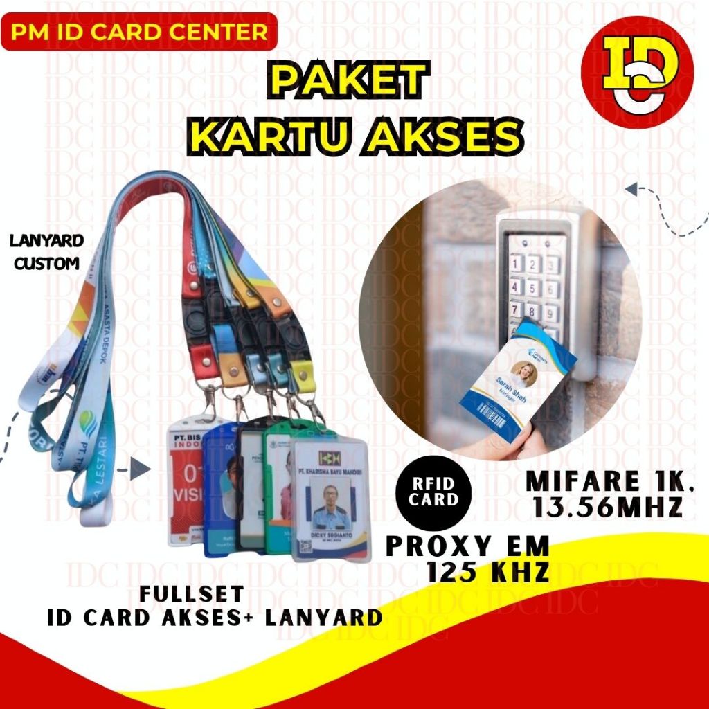 Jual Paket ID Card Akses [ RFID NFC ] Nametag + Lanyard Akses Pintu ...