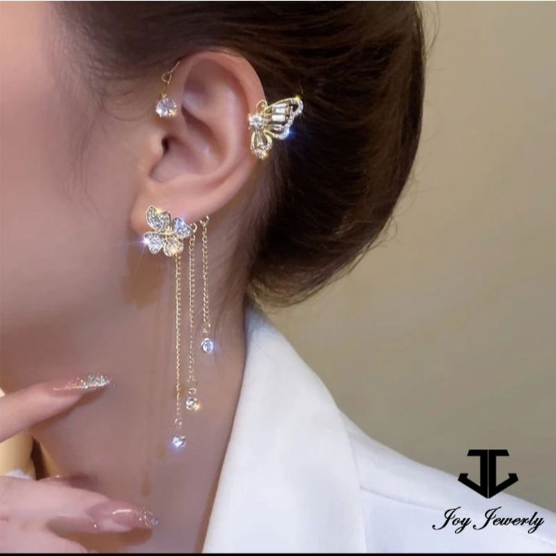Jual Joy A40 - Anting Wanita Earrings Kupu Butterfly Klip clip tanpa ...
