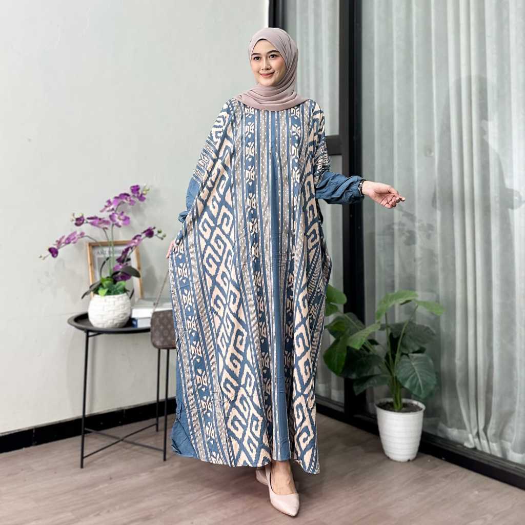 Jual Kaftan Motif Asmad Ld 170 cm Kaftan Panjang Muslim Wanita Nyaman ...