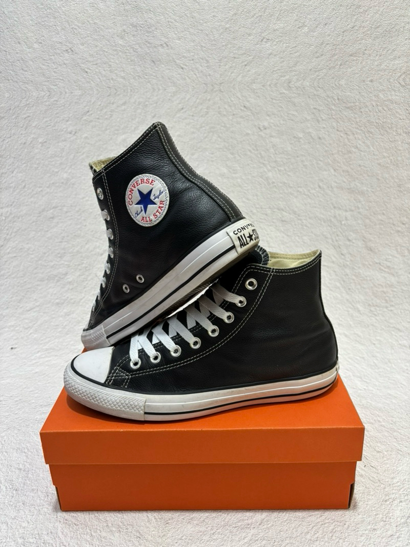 Jual Converse CT Hi Black Black Leather ( Size 42 ) | Shopee Indonesia