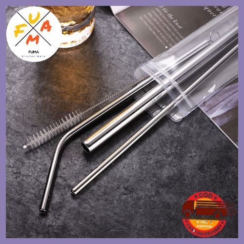 Jual Sedotan Stainless Set Premium 4 in 1 FREE POUCH / Sedotan ...