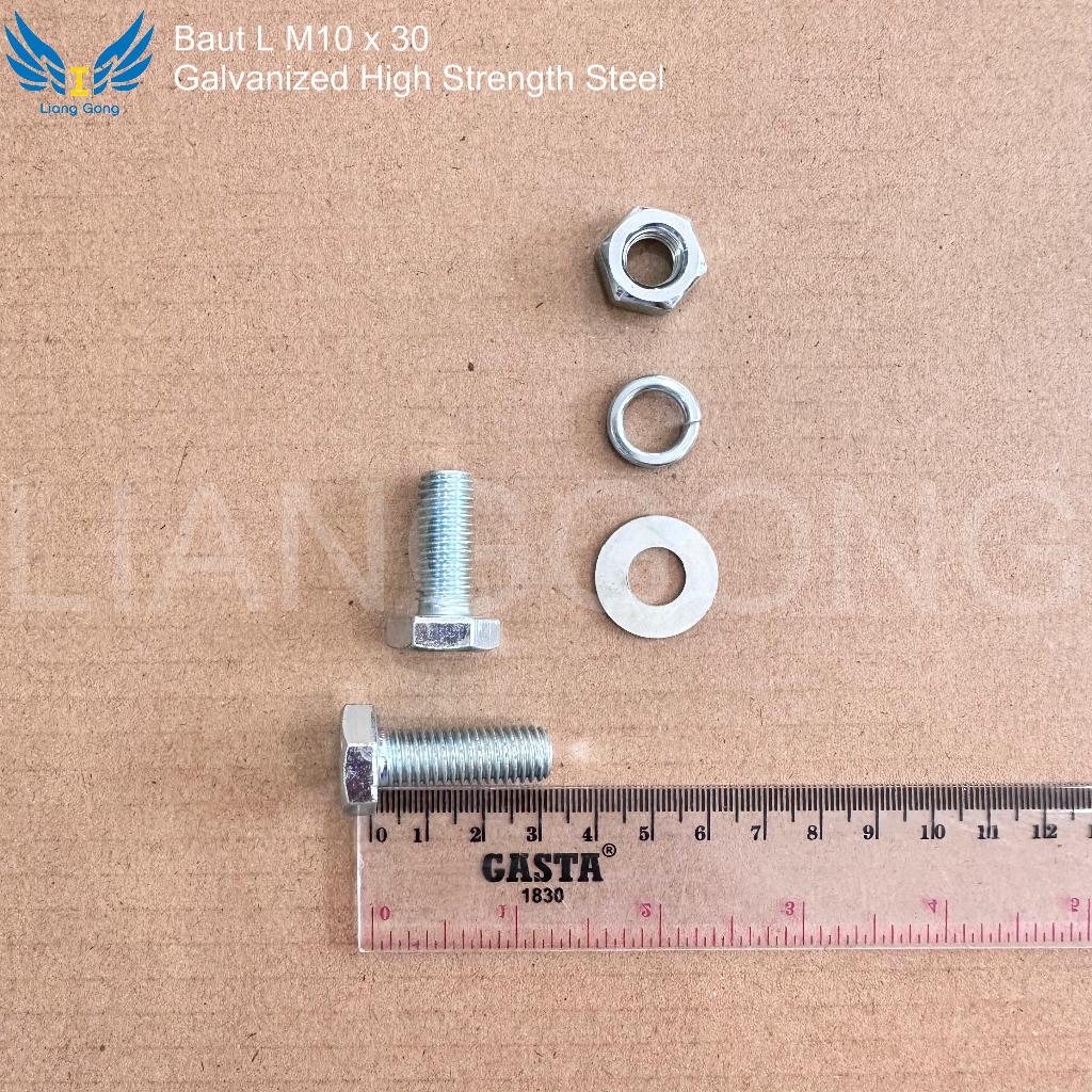 Jual Baut Mur Hex Putih | BMP | Baut M10 x 30 Putih Galvanis | Baut Mur | Grade 4.8 | Shopee ...