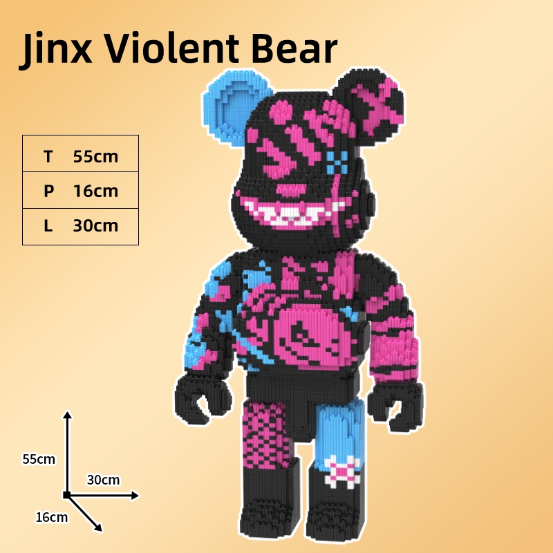 Jual (55cm) Toystown Nano Blocks JINX VIOLENT BEAR 3D Model, Mainan Blok Susun Karakter Untuk ...