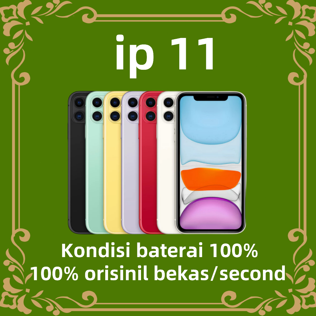 Jual iphone 11 64/128/256gb handphone second 100% Original Secondhand Fullset Mulus Like New 100 ...