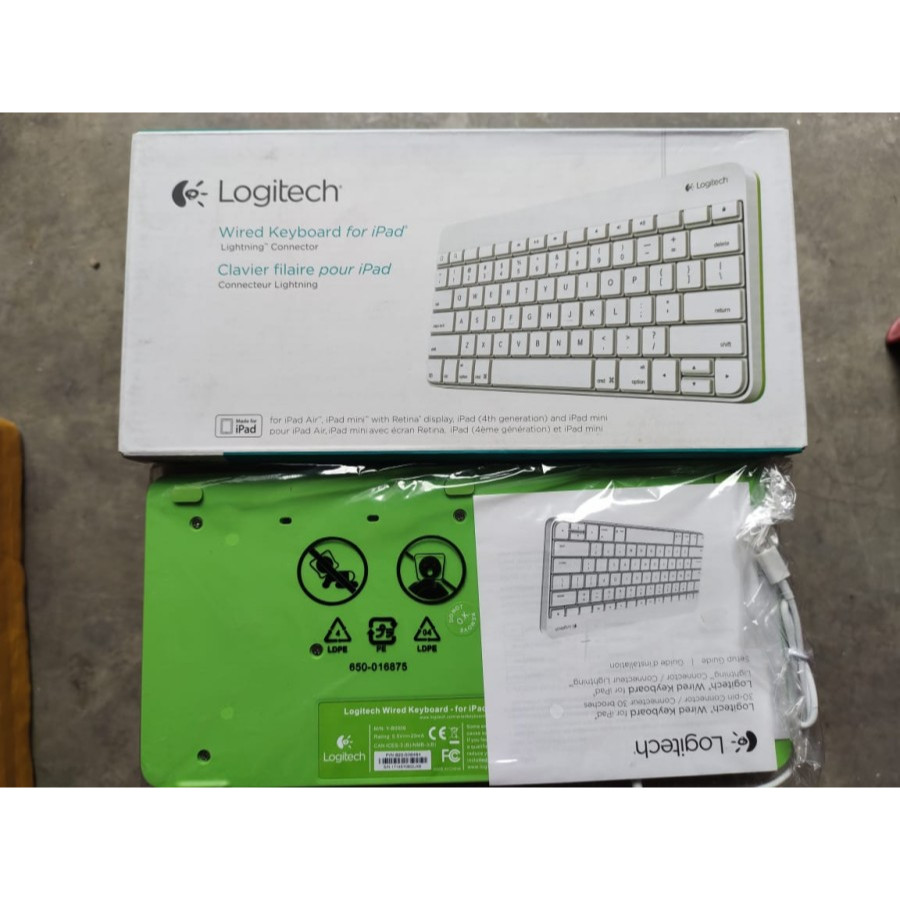 Jual logitech wired keyboard for ipad mini, ipad air lightning ...