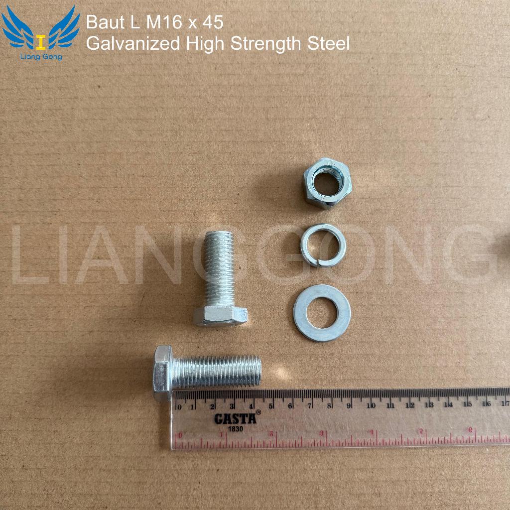 Jual Baut Mur Hex Putih | BMP | Baut M16 x 45 Putih Galvanis | Baut Mur | Grade 4.8 | Shopee ...