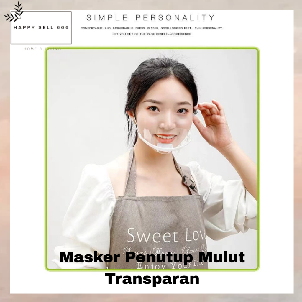 Jual HPSELL Masker Penutup Mulut Transparan Chef Kantin Restoran Masker ...