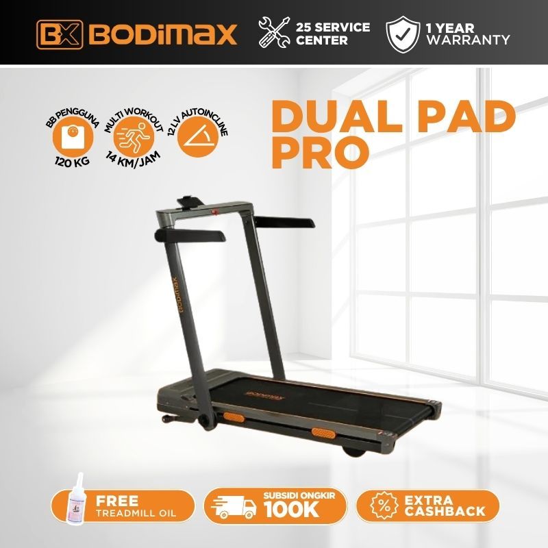 Jual BODIMAX Dual Pad Pro Auto Incline - Treadmill Dengan Pengatur ...