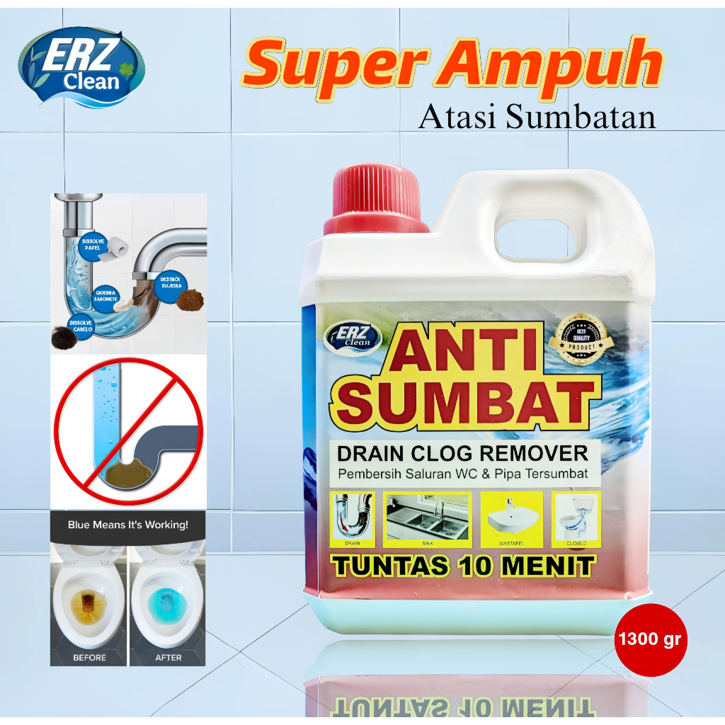 Jual ERZ Anti Sumbat WC 1300 GRAM 1700 GRAM drain force Cairan Anti ...