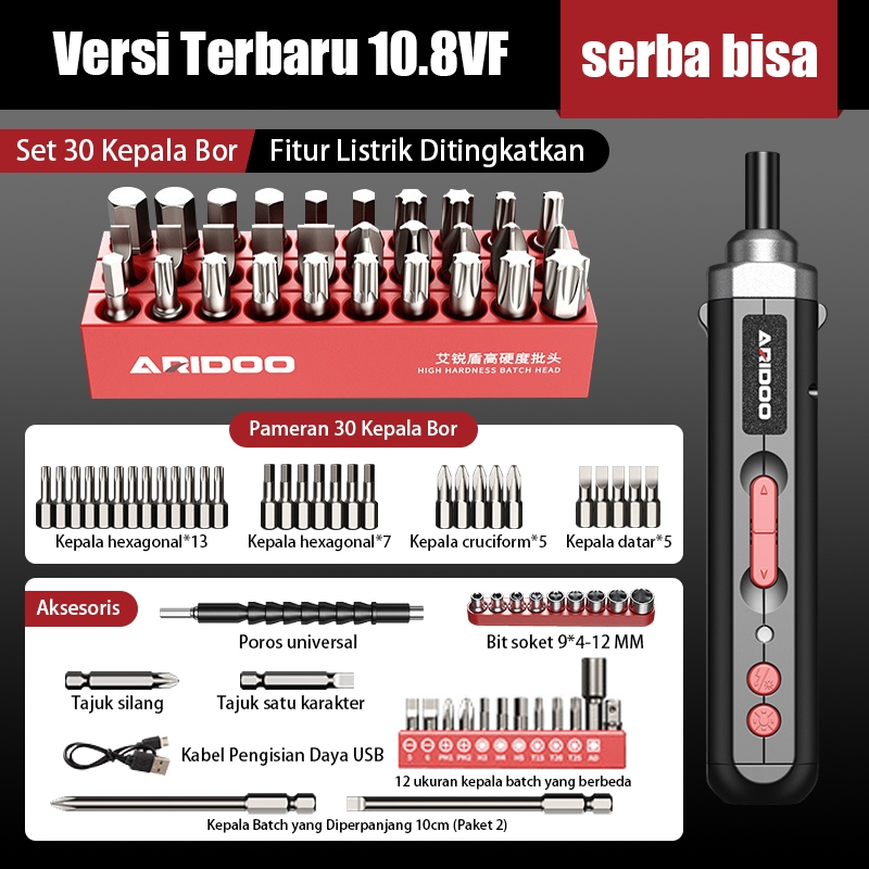 Jual ARIDOO Cordless Screwdriver Mesin Bor Cordless Mini Screwdriver ...