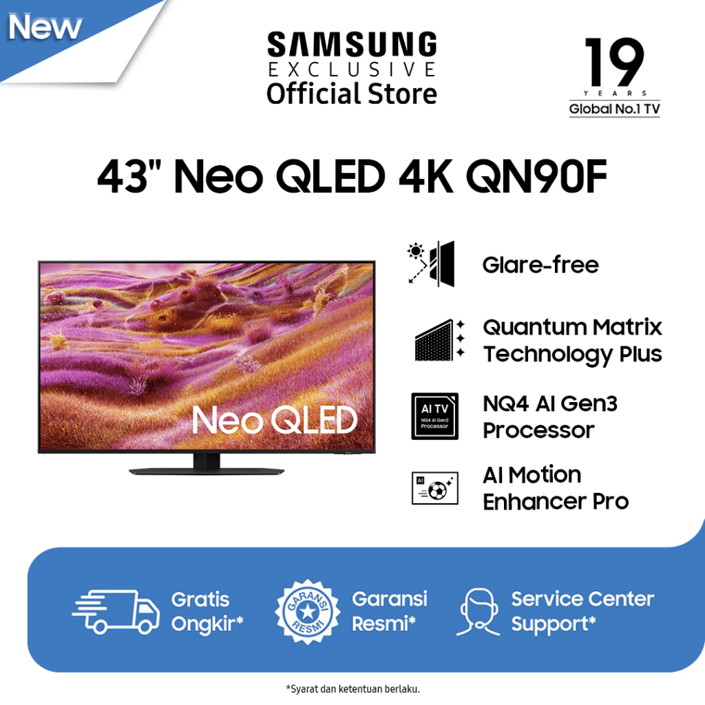 Jual Samsung Smart TV 43" Neo QLED 4K QN90F | Glare-free | AI Motion ...