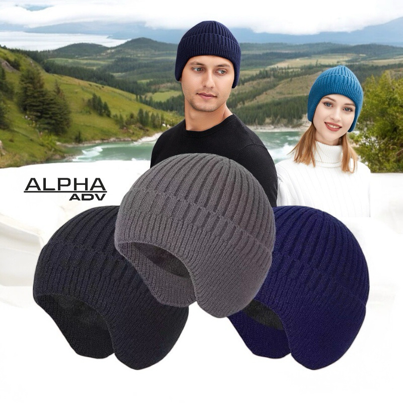 Jual ALPHA ADV Topi Kupluk Beanie Dengan Penutup Telinga Winter Musim ...