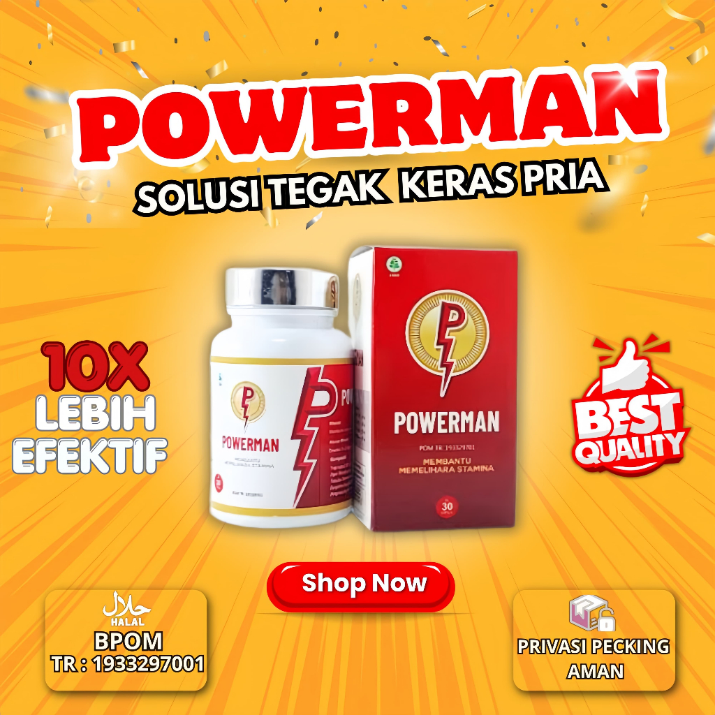 Jual Suplemen Kuat Pria Dewasa – Powerman Original | Obat Tahan Lama BPOM Resmi | Shopee Indonesia