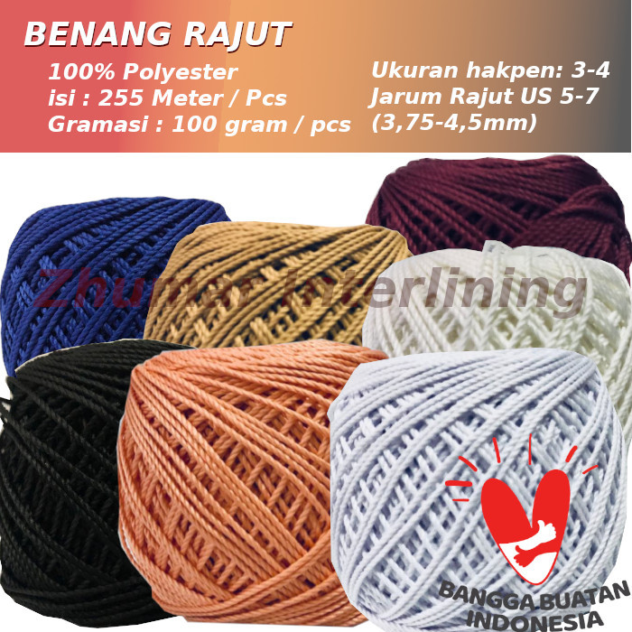 Jual Benang Rajut Polyester Kilap Glossy Lembut / Polyester Kilap ...