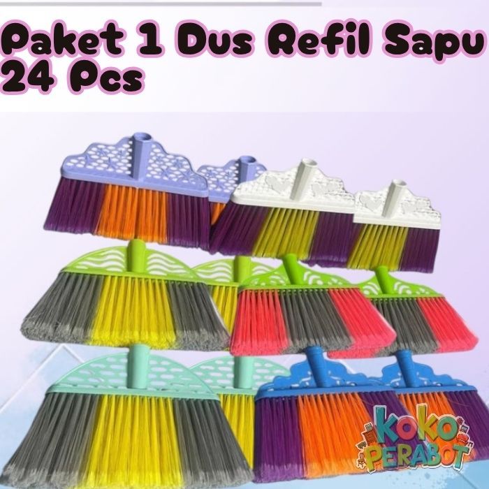 Jual Paket 1 Dus Sapu isi 24 Pcs. Refil Sapu, Gagang Sapu, Set Sapu Dan ...