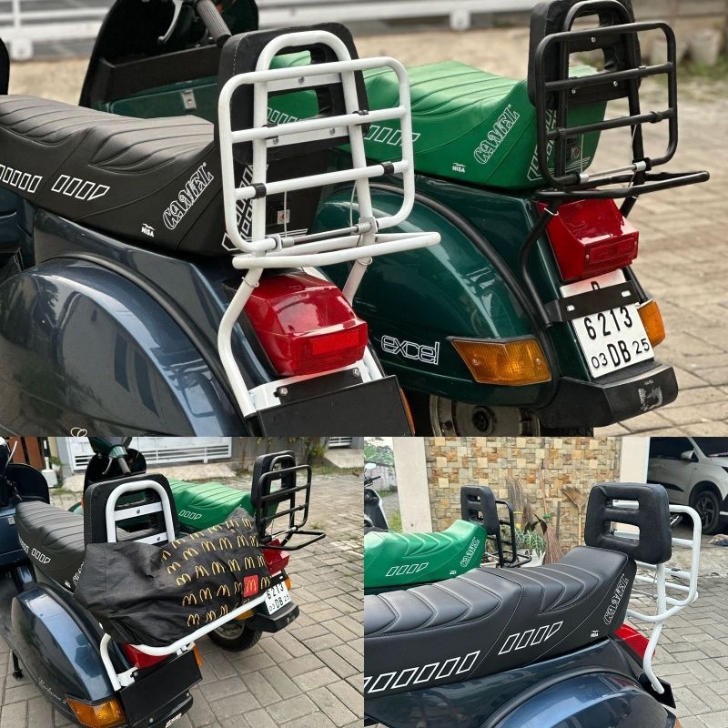 Jual Backrack backrest Rak belakang senderan Vespa Px ps Excel T5 model ...