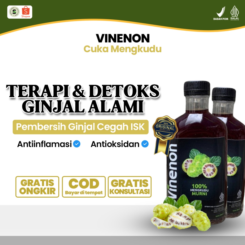 Jual Vinenon Cuka Mengkudu Detoks Ginjal secara Alami Bersihkan Ginjal ...