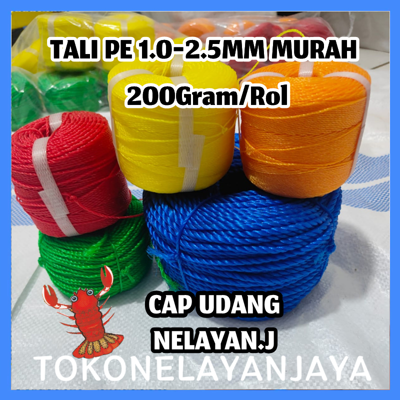 Jual Tali Tambang Kecil 1.0mm-2,5mm / Tambang 1mm +/- 150METER -PE 2,5 mm +/- 80 METER MURAH ...