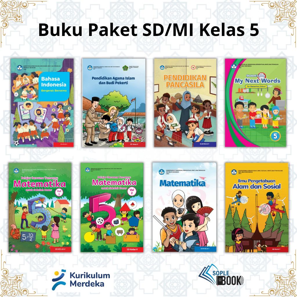 Jual BUKU KURIKULUM MERDEKA SD/MI KELAS 5 KEMDIKBUDRISTEK Bahasa Indonesia, IPAS, Pendidikan ...