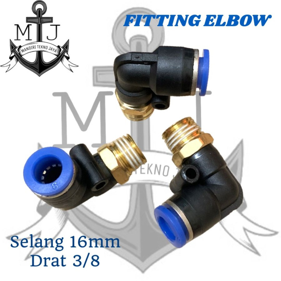 Jual FITTING MPL 16-03 ELBOW PNEUMATIC SELANG 16 MM DRAT 3/8'' | Shopee Indonesia