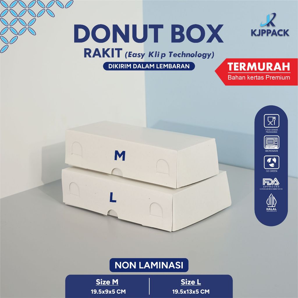 Jual KJPPACK Donut Box / Kotak Dus Donat (2-3 Donat) | Kemasan Makanan ...