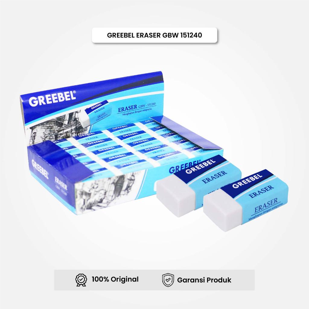 Jual GREEBEL Eraser Hapusan Stip GBW151240S (PCS) Penghapus Pensil ...