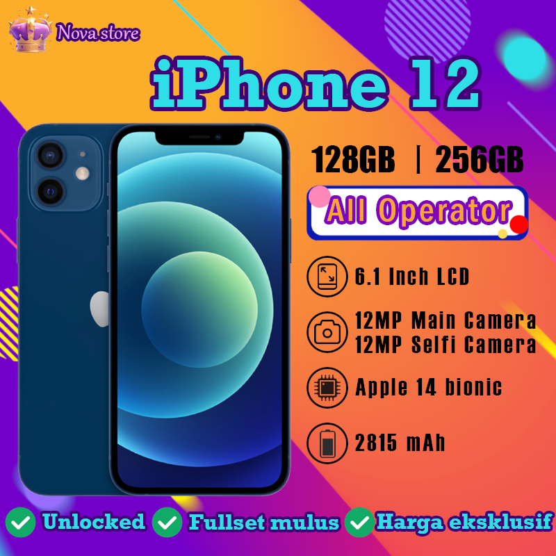 Jual iPhone 12 128GB 256GB Second fullset 6.1inch All operater 100% Original Mulus OLED Unlocked ...
